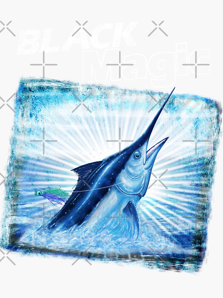 "BLACK MAGIC - Black Marlin" Sticker by barradingo | Redbubble