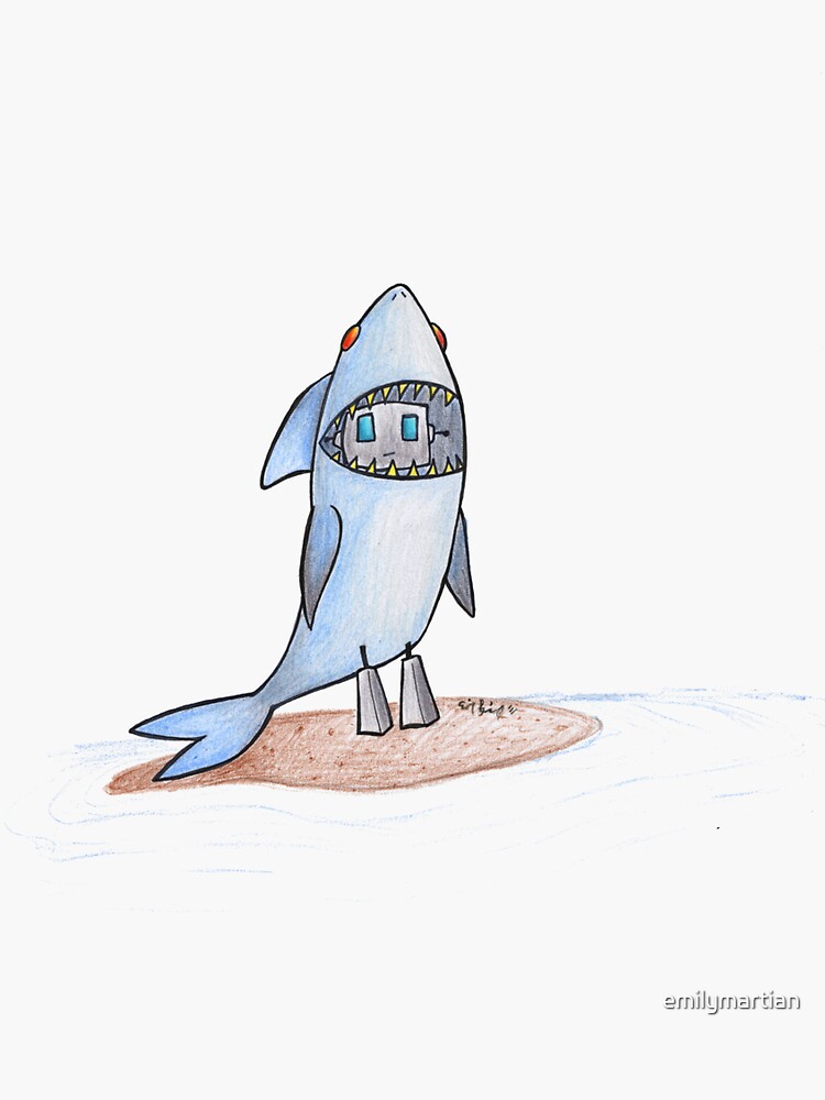 "Shark Boy" Sticker for Sale by emilymartian | Redbubble