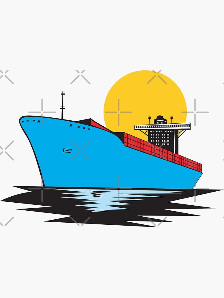 "Container Ship Cargo Boat Retro " Sticker for Sale by patrimonio ...