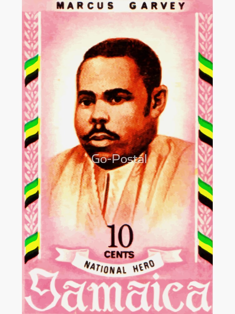 "Jamaica Marcus Garvey Print" Sticker for Sale by Go-Postal | Redbubble