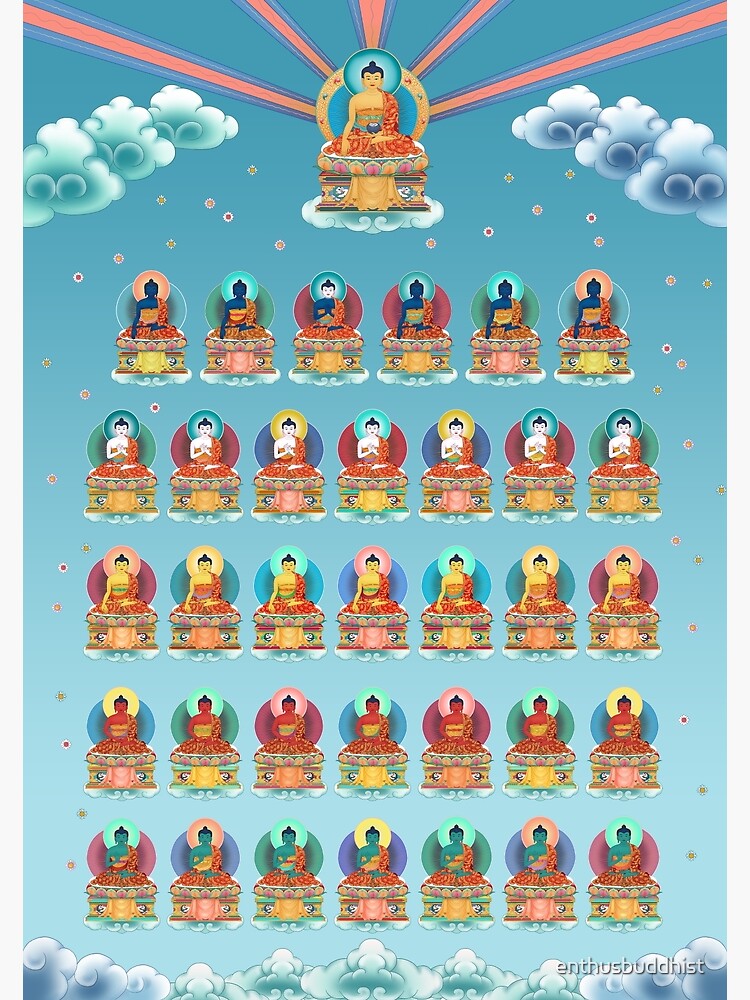 "35 Buddhas of Confession" Art Print for Sale by enthusbuddhist | Redbubble