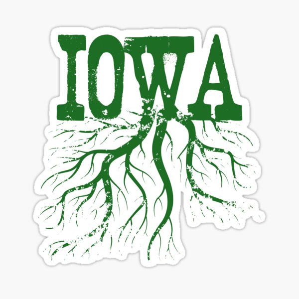 "Iowa Roots" Sticker for Sale by surgedesigns | Redbubble