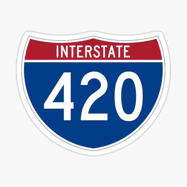 "420 Interstate Road sign" Sticker by thatstickerguy | Redbubble