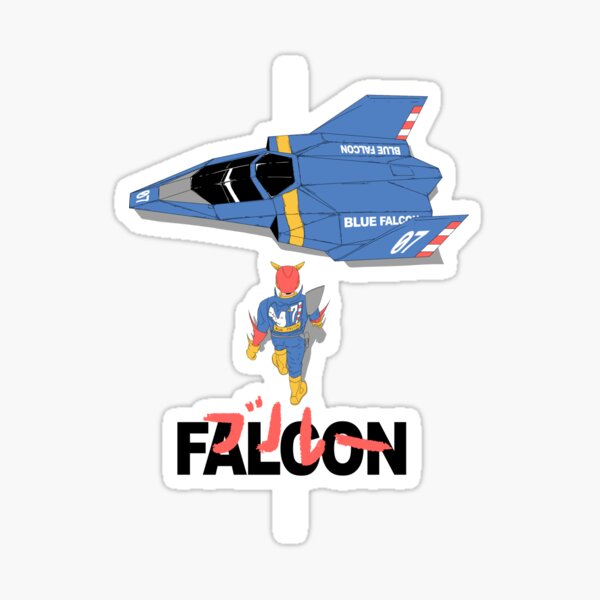 "The Legendary Blue Falcon" Sticker by heyadoodles | Redbubble