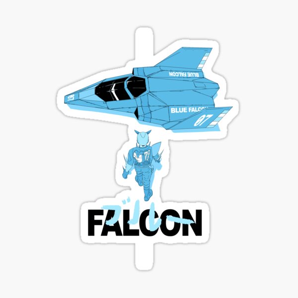 "The Legendary Blue Falcon (Monochromatic)" Sticker by heyadoodles ...
