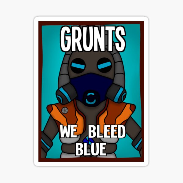 "Grunts: We Bleed Blue" Sticker for Sale by Tyberius | Redbubble