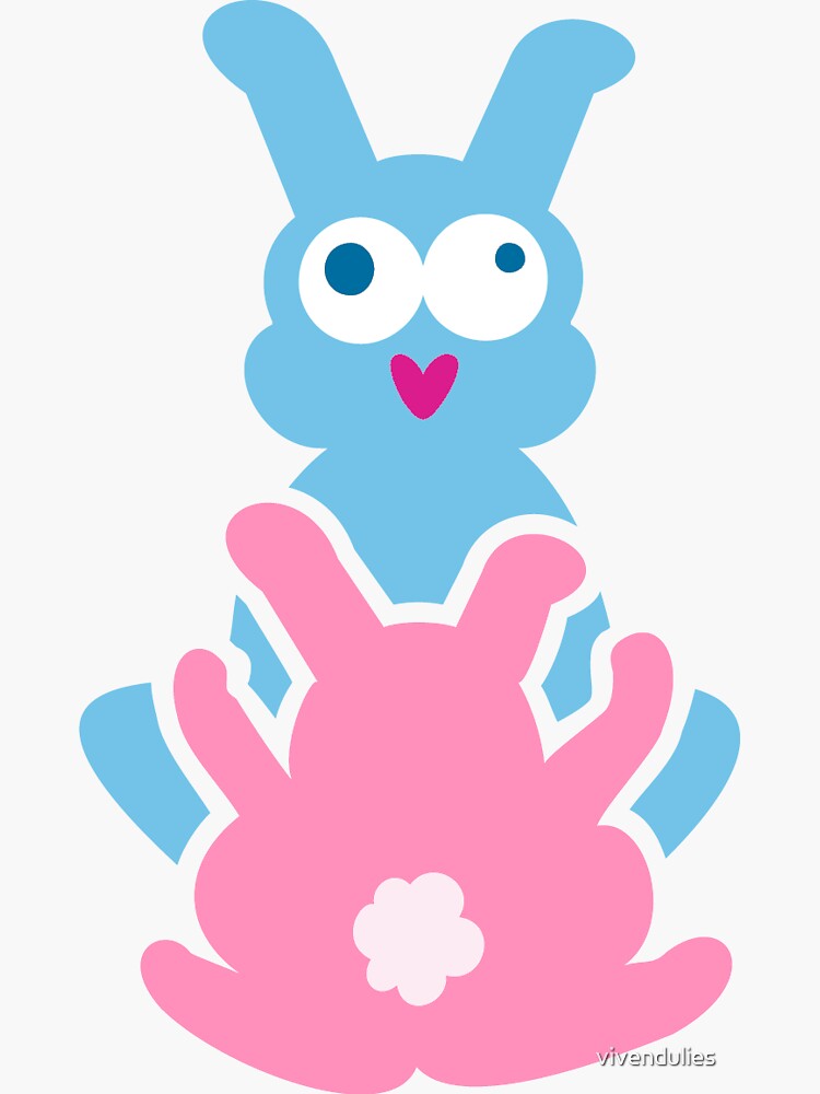 Naughty Bunnies Vrs2 Sticker For Sale By Vivendulies Redbubble