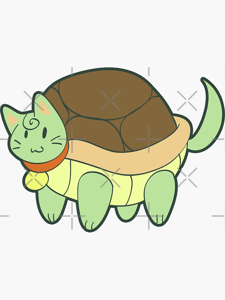 "Green Cat Turtle" Sticker for Sale by SaradaBoru | Redbubble