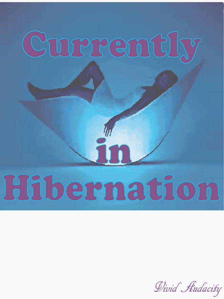 "CURRENTLY IN HIBERNATION" Sticker for Sale by VividAudacity | Redbubble