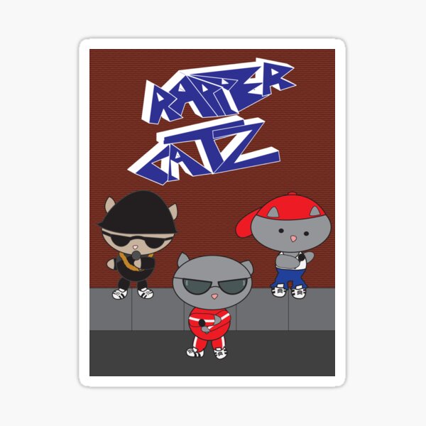 "Rapper Cat Group" Sticker by ValeriesGallery | Redbubble