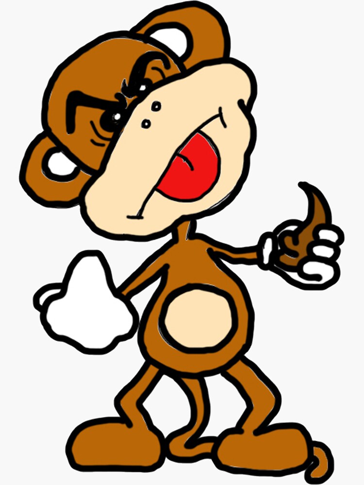"poop throwing monkey" Sticker for Sale by Chimpking | Redbubble