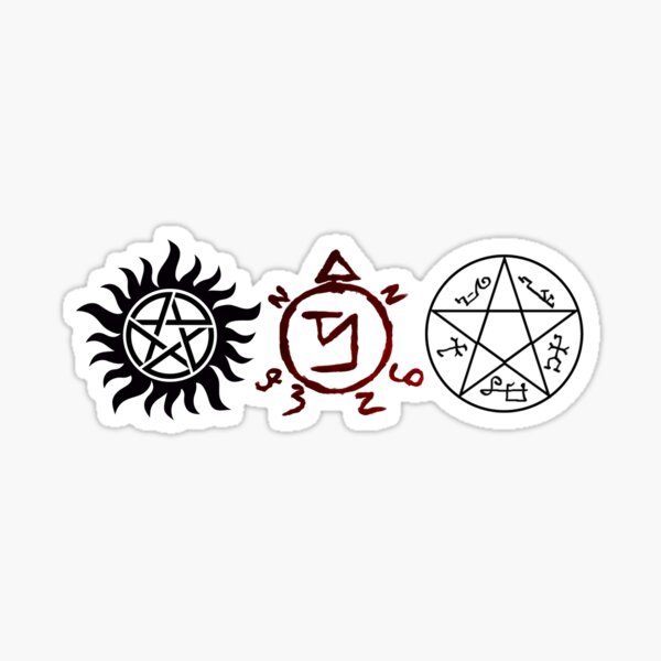 "Supernatural Symbols" Sticker for Sale by tardisimpala221 | Redbubble