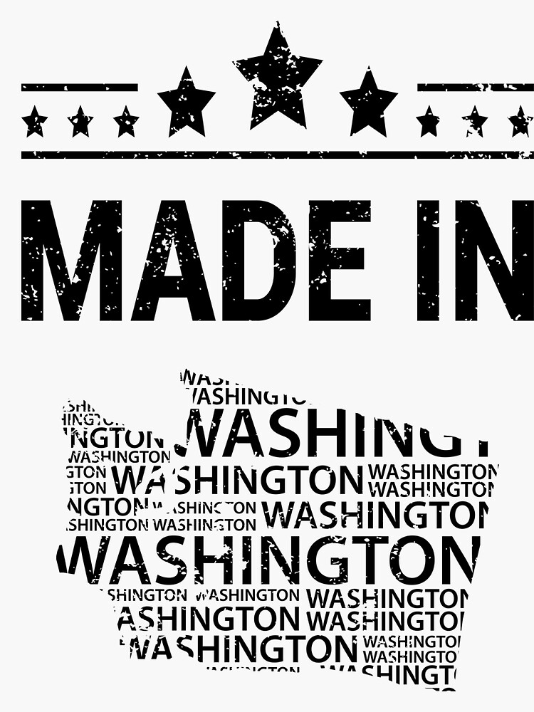 "made in.washington.home town tourist vacation " Sticker for Sale by ...