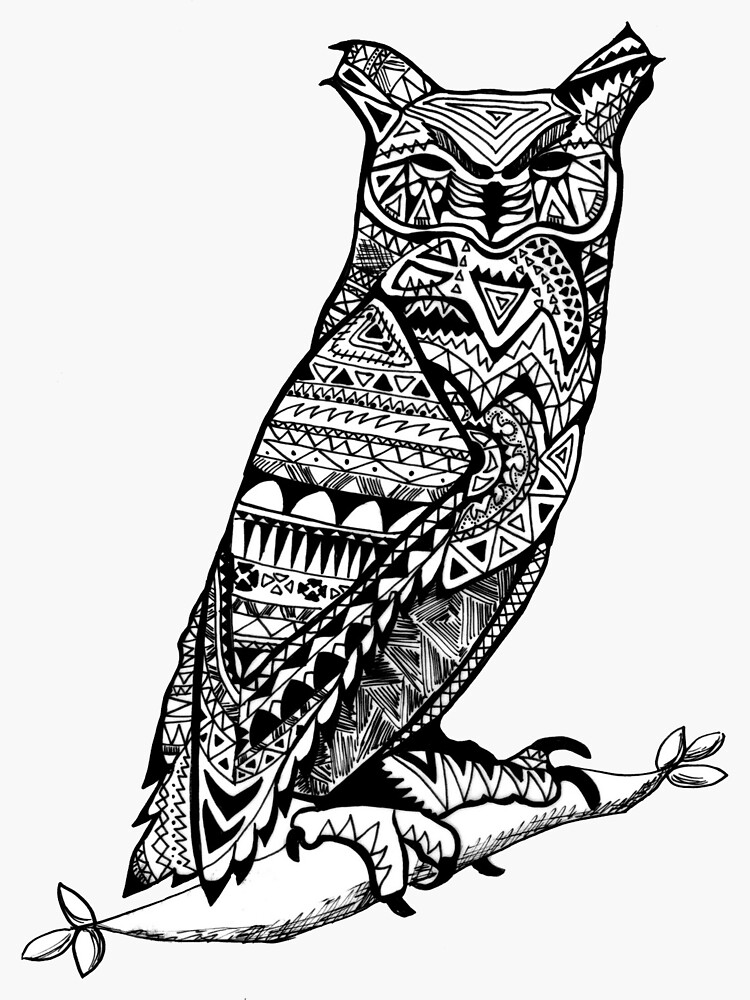 "Aztec Owl" Sticker for Sale by EllaMcGregor | Redbubble