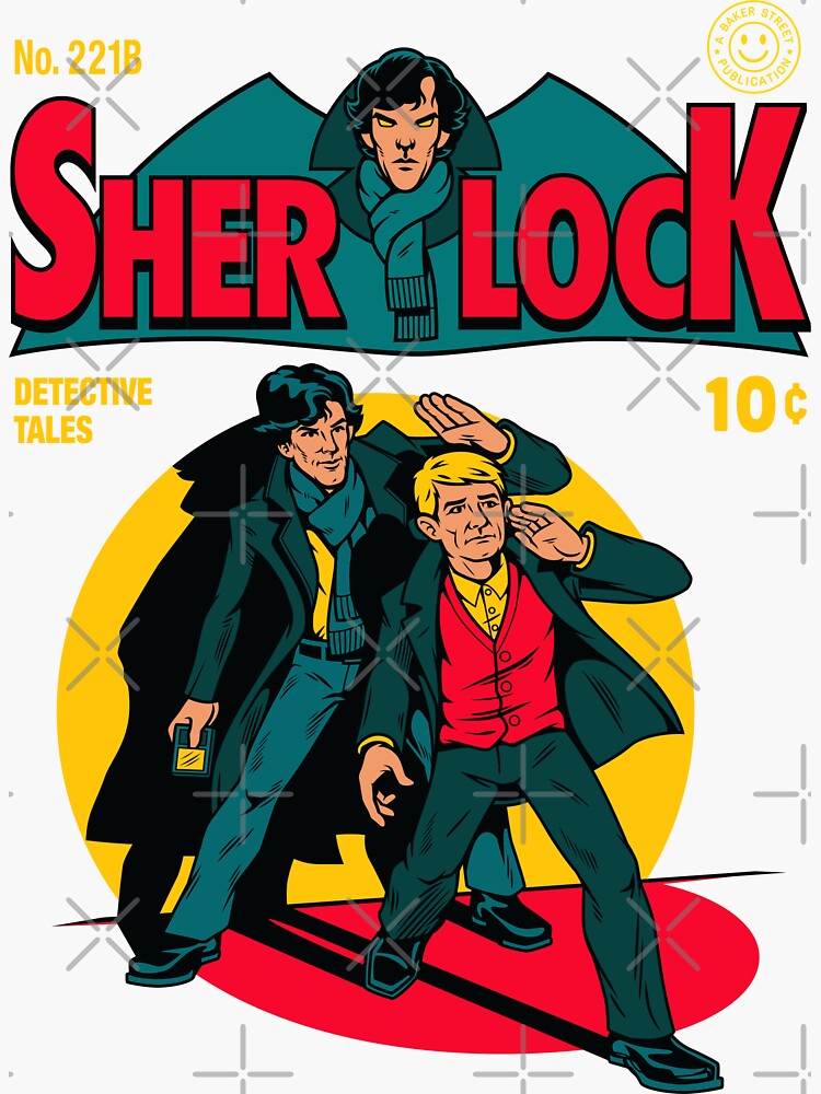 "Sherlock Comic" Sticker for Sale by harebrained | Redbubble