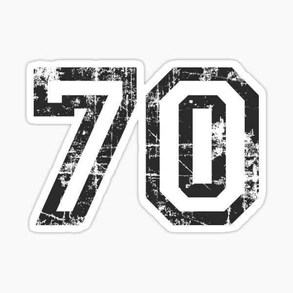 "Number 70 Black/White Vintage 70th Birthday Design" Sticker for Sale ...