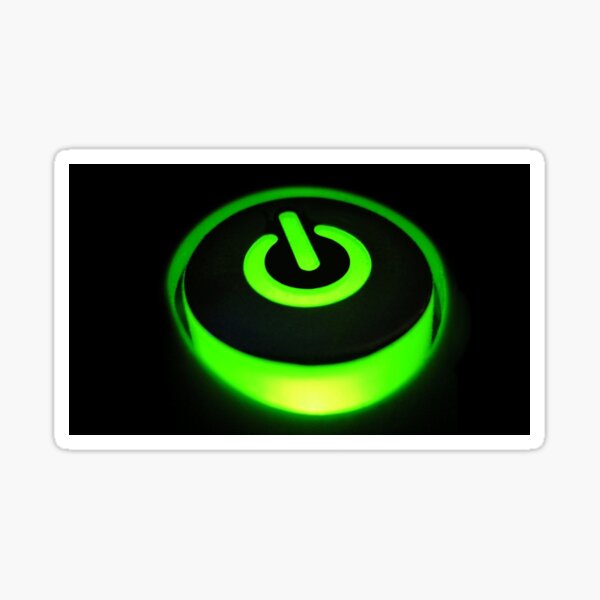 "Power Button (Green)" Sticker for Sale by artguy24 | Redbubble