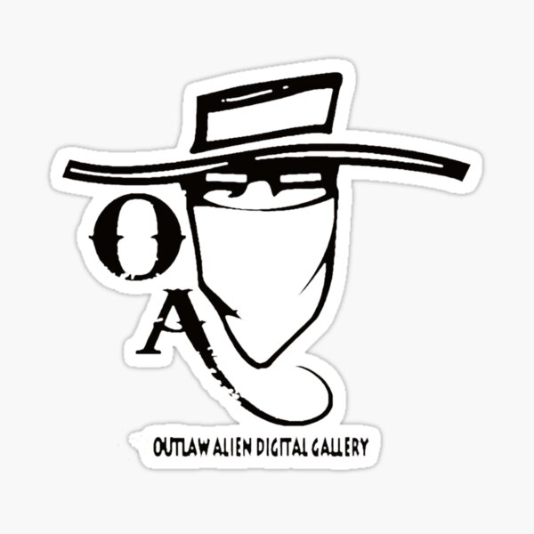 "Outlaw Alien Digital Gallery T-Shirts or Hoodies" Sticker for Sale by ...