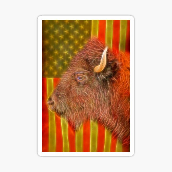 "American Bison Headshot Flag" Sticker for Sale by mrbo | Redbubble