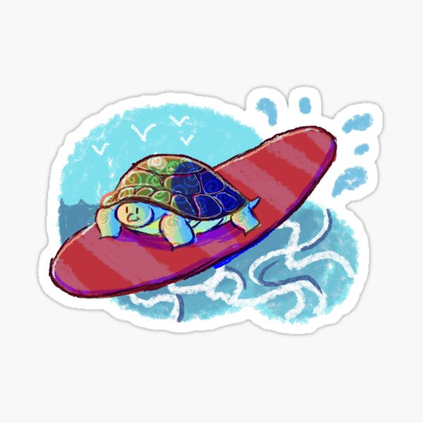"Surfing Turtle" Sticker by SaradaBoru | Redbubble