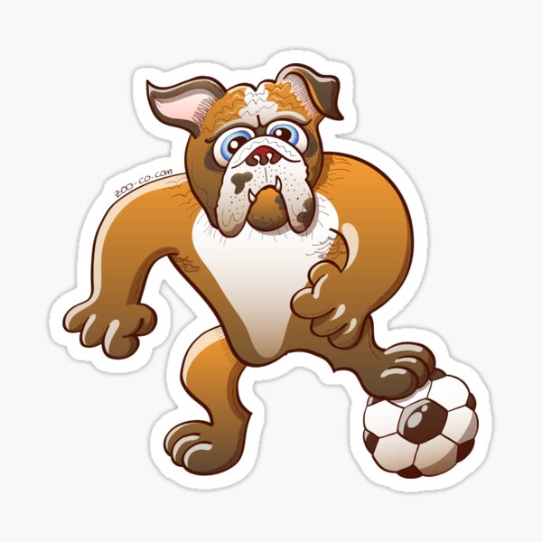 "Bulldog Preparing to Kick a Soccer Ball" Sticker for Sale by Zoo-co ...