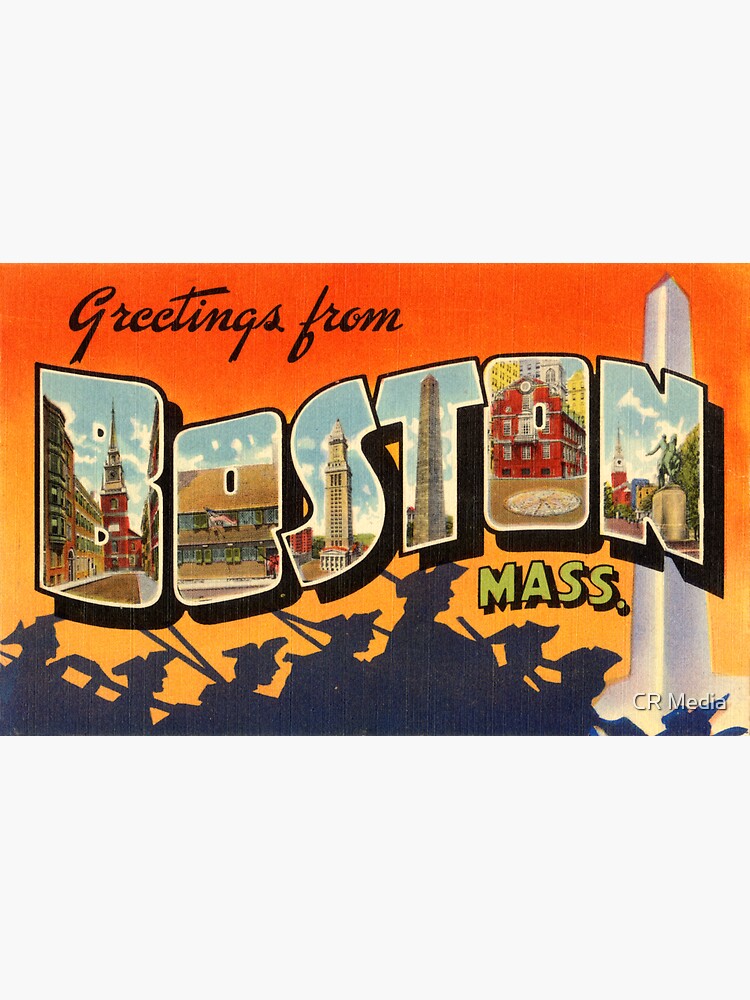 Pegatina «Boston Vintage postal de viaje restaurada» de vintagetreasure ...