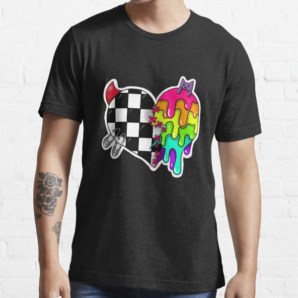 "Scemo Half n Half Heart" T-shirt for Sale by Onyx-Ironic | Redbubble ...