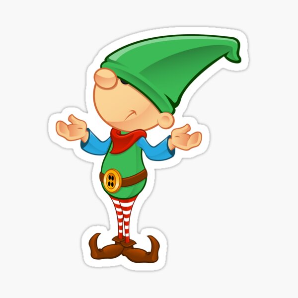 "Elf Character - Confused" Sticker for Sale by DesignWolf | Redbubble