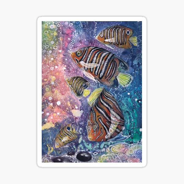 "Batik Tropical Fish" Sticker by Everlyn | Redbubble
