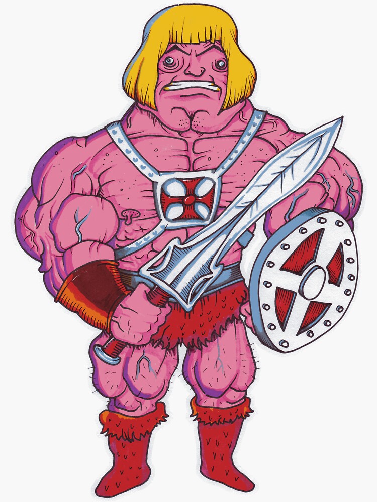 "He Man!" Sticker for Sale by BrownLazer | Redbubble