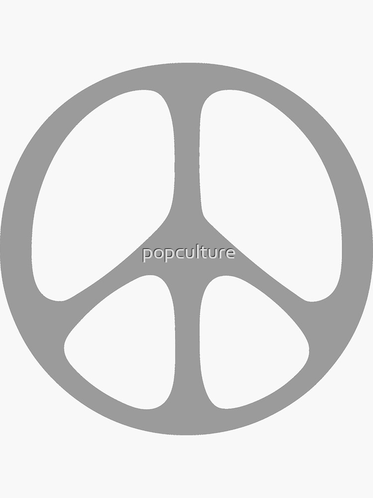 "Gray 60s Peace Sign Symbol" Sticker for Sale by popculture | Redbubble