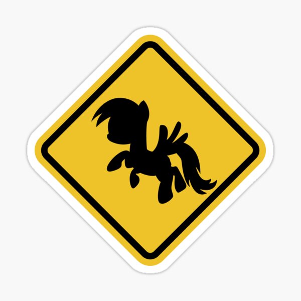 "Beware of My Little Pony Road Sign" Sticker by eZonkey | Redbubble