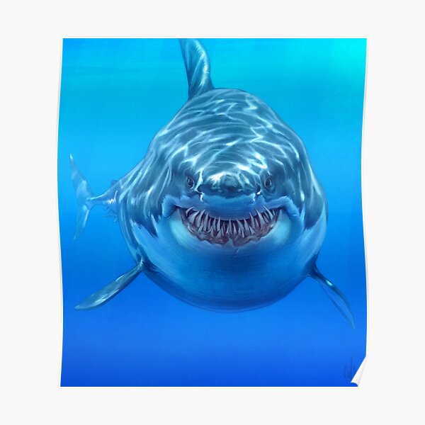 "Great White" Poster for Sale by krisvahl | Redbubble