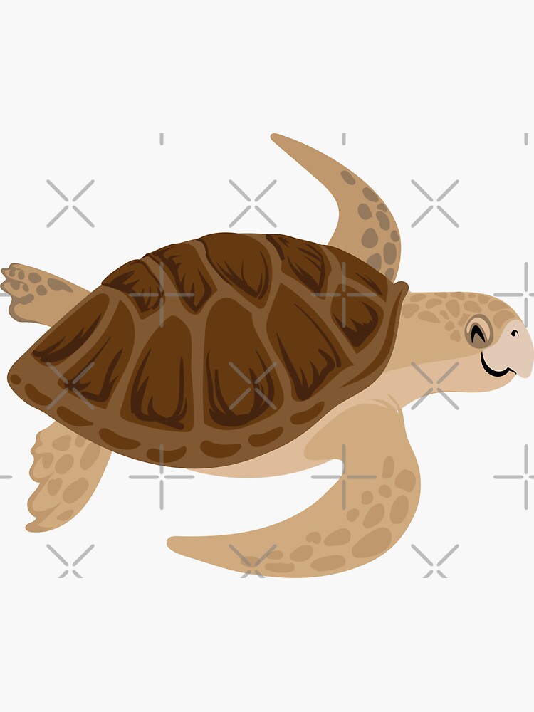 "Happy Loggerhead Sea Turtle" Sticker for Sale by PepomintNarwhal ...