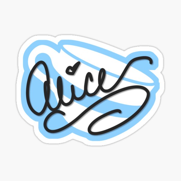 "Alice Symbol & Signature" Sticker for Sale by kferreryo | Redbubble