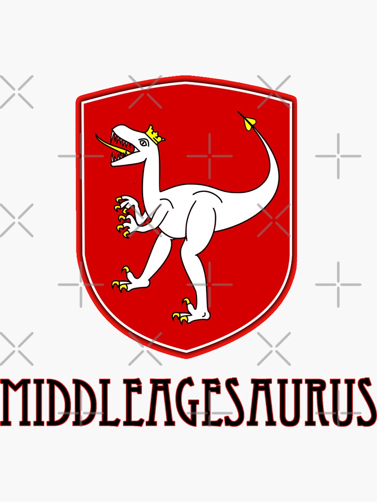 Pegatina «dinosaur T-Rex middle ages medieval » de tiaknight | Redbubble
