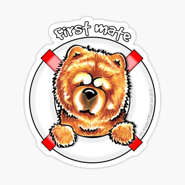 "Chow Chow :: First Mate" Sticker for Sale by offleashart | Redbubble