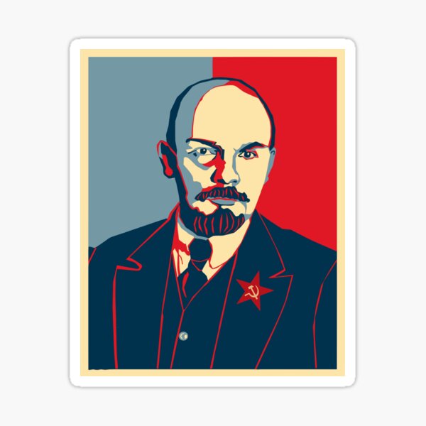 "LENIN RED BLUE PORTRET " Sticker by SofiaYoushi | Redbubble