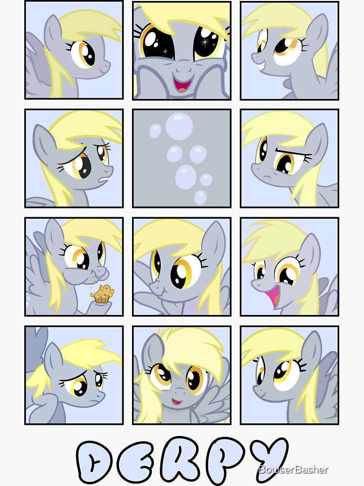 "Faces of Derpy" Sticker by BowserBasher | Redbubble