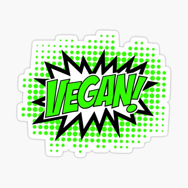 "Go Vegan, Comic Book Style" Sticker by boom-art | Redbubble