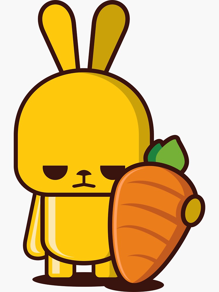 "Angry Rabbit" Sticker by mocharobot | Redbubble