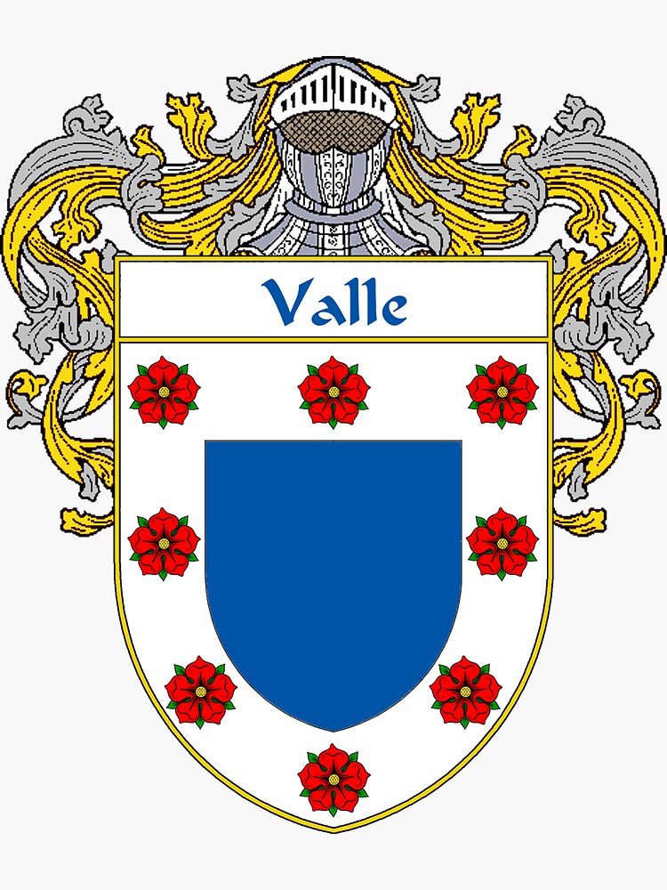 "Valle Coat of Arms/Family Crest" Sticker for Sale by carpediem6655 ...