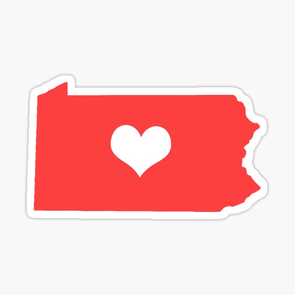 "Pennsylvania Heart Love Home Native PA Pride " Sticker for Sale by ...