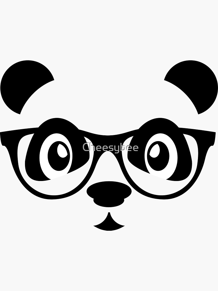 "Cute nerd panda" Sticker for Sale by Cheesybee | Redbubble