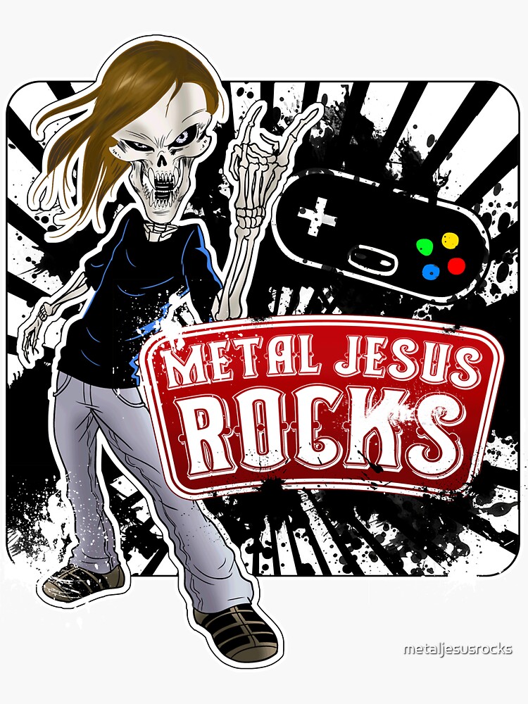 "Undead Rocker - Metal Jesus Rocks" Sticker by metaljesusrocks | Redbubble