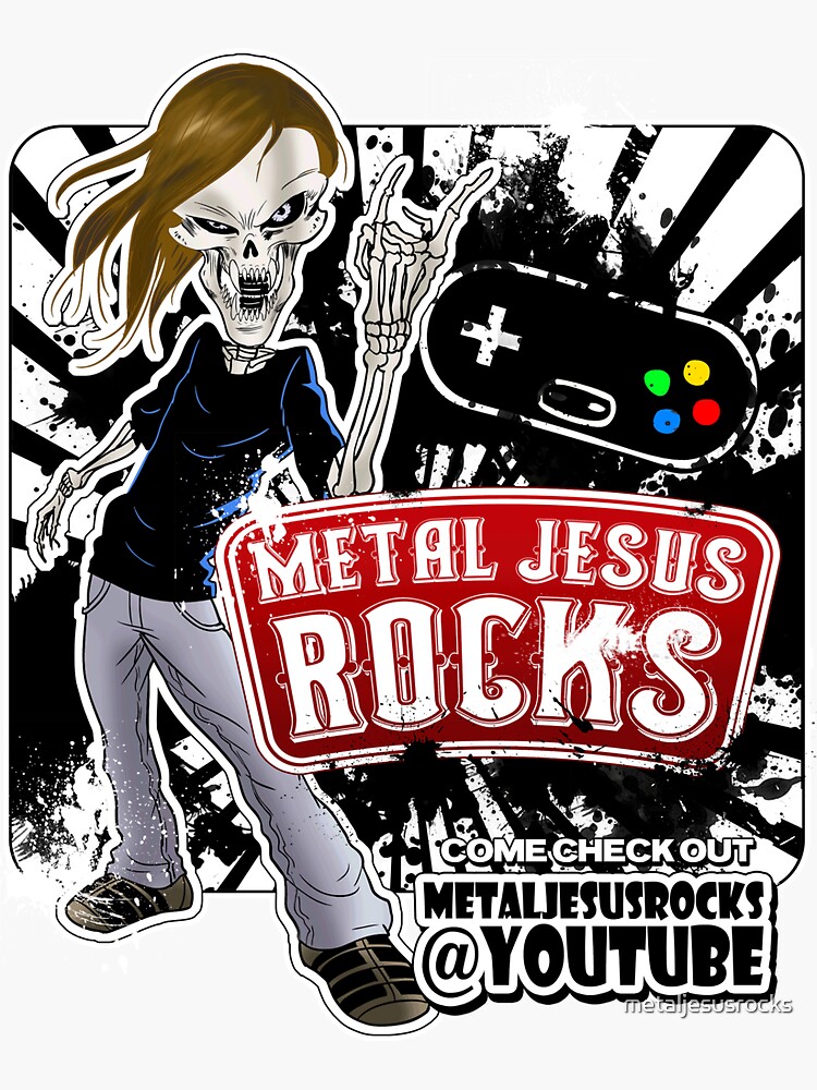 "Undead Rocker - Metal Jesus Rocks (YOUTUBE)" Sticker for Sale by ...