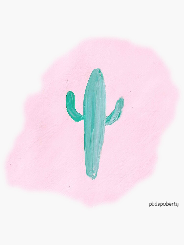 "Pastel Cactus Painting " Sticker by pixiepuberty | Redbubble