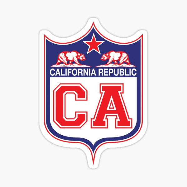 "California Republic Logo Red White and Blue" Sticker for Sale by ...