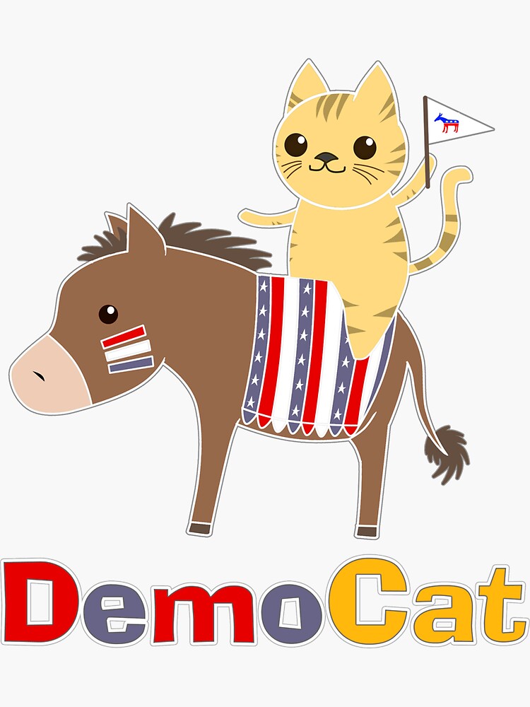 "Democat (punny political cat)" Sticker by drtails | Redbubble