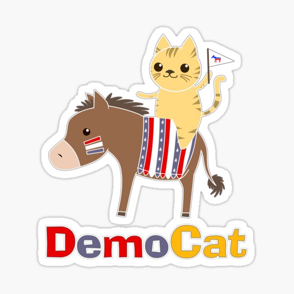 "Democat (punny political cat)" Sticker by drtails | Redbubble